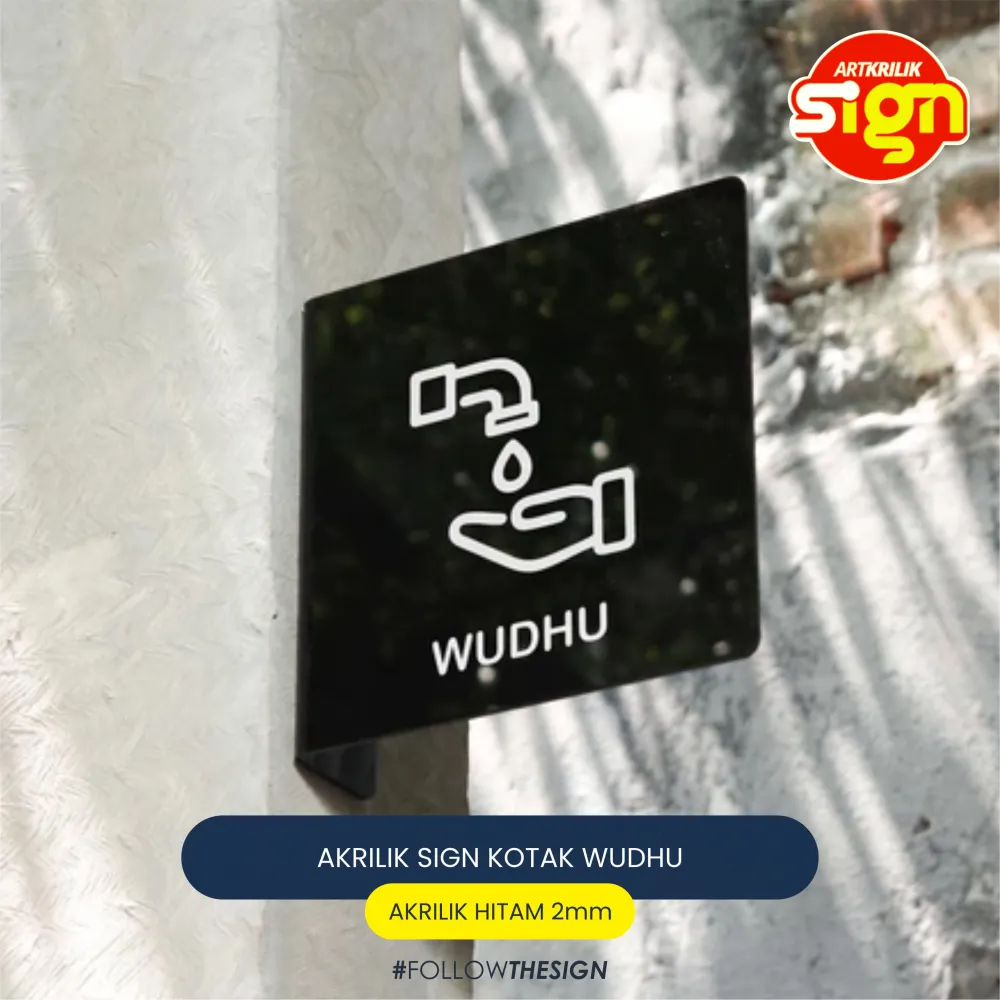 Signage Acrylic Pop Up Sign Persegi 15 x 15 cm | Wudhu - Modern Style ...