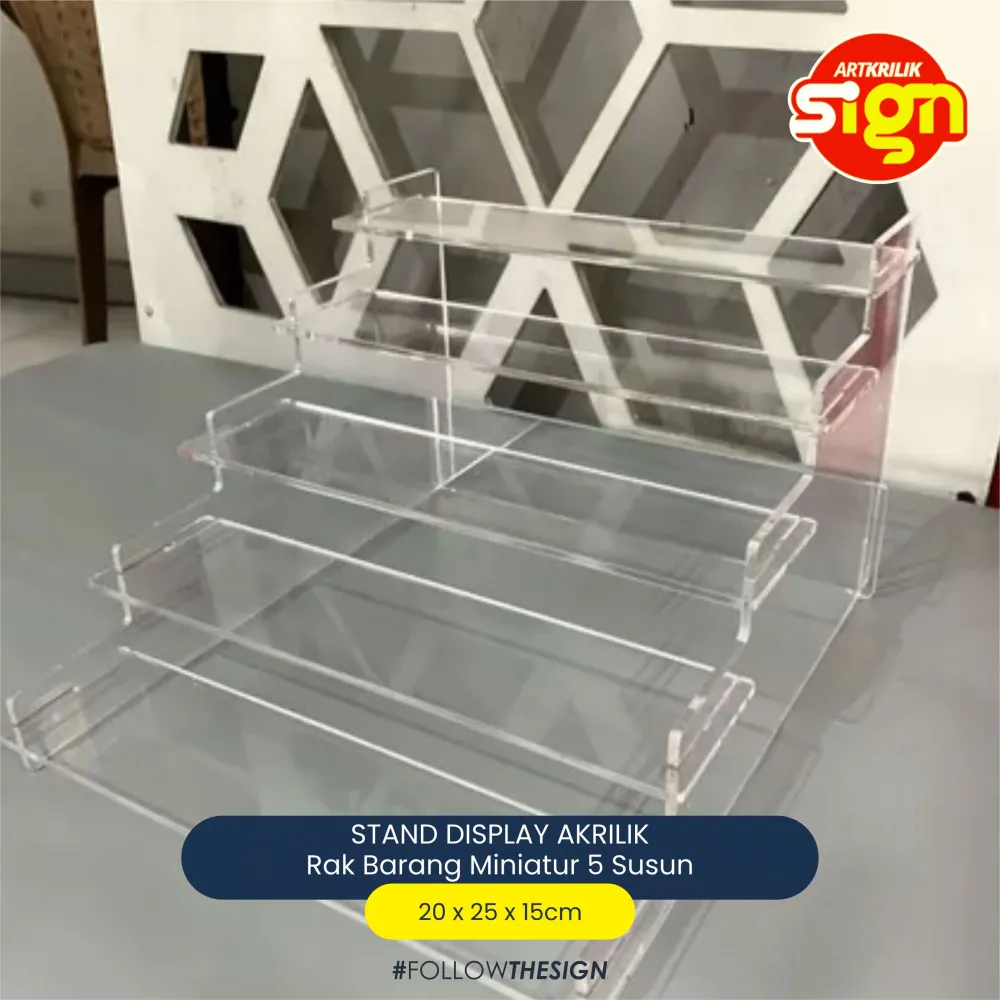 Stand Display Akrilik I Rak Barang Miniatur 5 Susun 20 x 25 x 15 cm ...